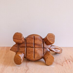 Vintage 70s Hand Carved/wooden Turtle Sculpture/ash Tray/decor/trinket ...