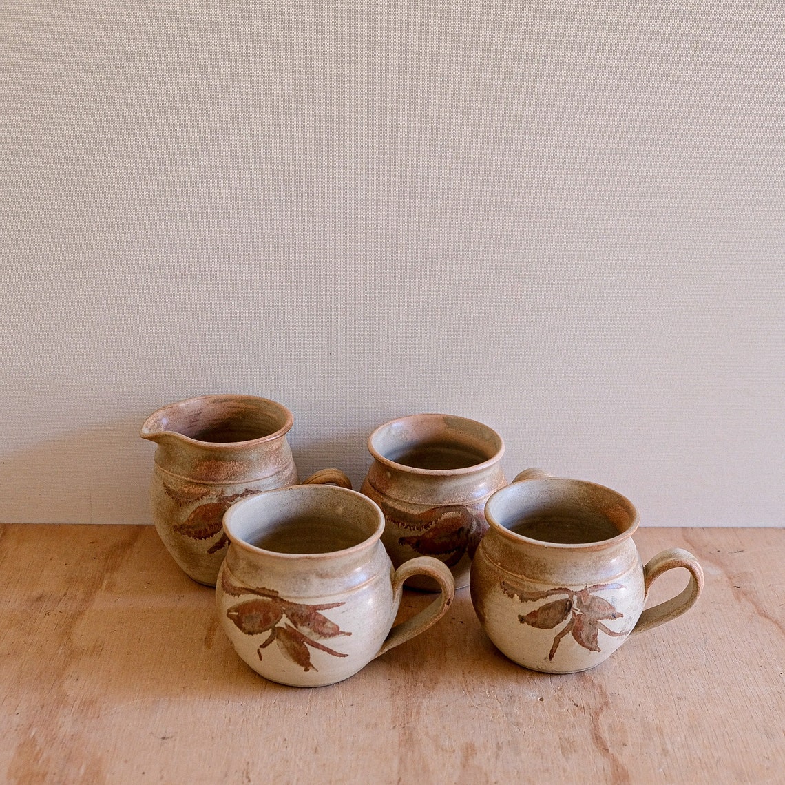 Set of 4 Vintage Handmade/pottery Jug and Mugs - Etsy