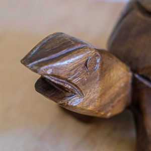 Vintage 70s Hand Carved/wooden Turtle Sculpture/ash Tray/decor/trinket ...