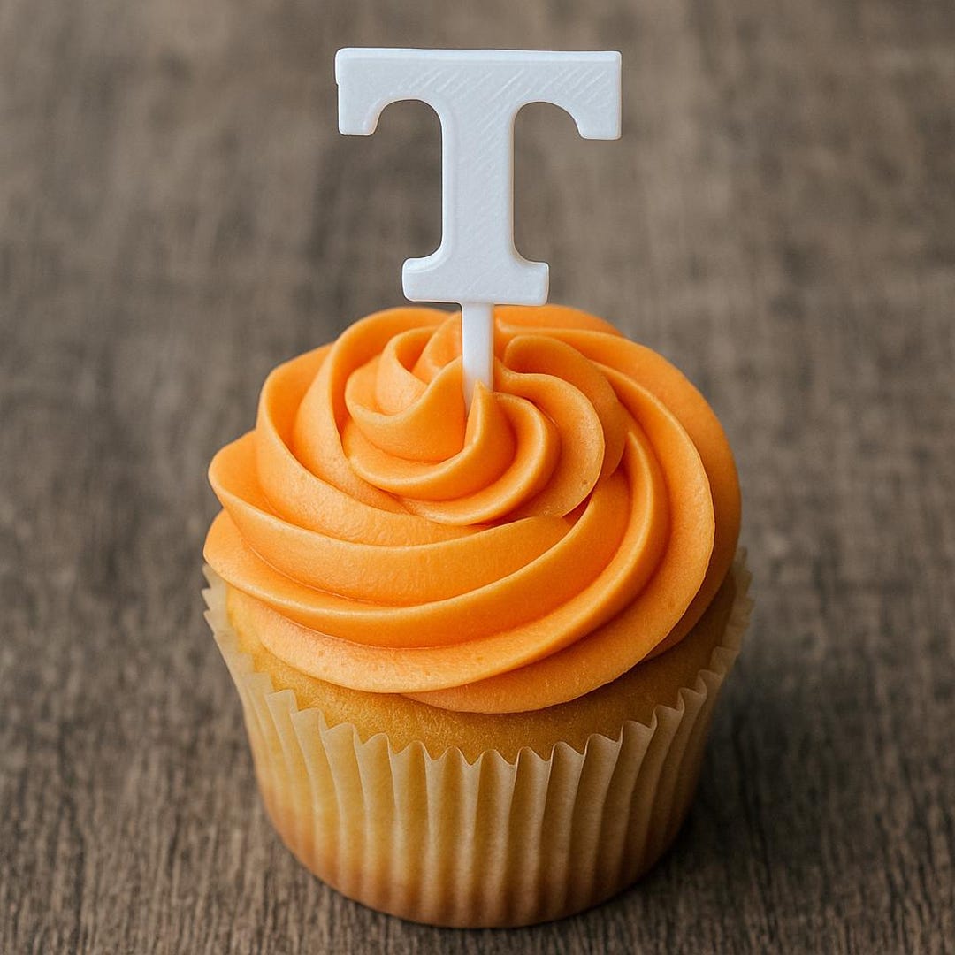 1 Set of 12 Reusable 3D Printed University of Tennessee Cupcake Toppers ...