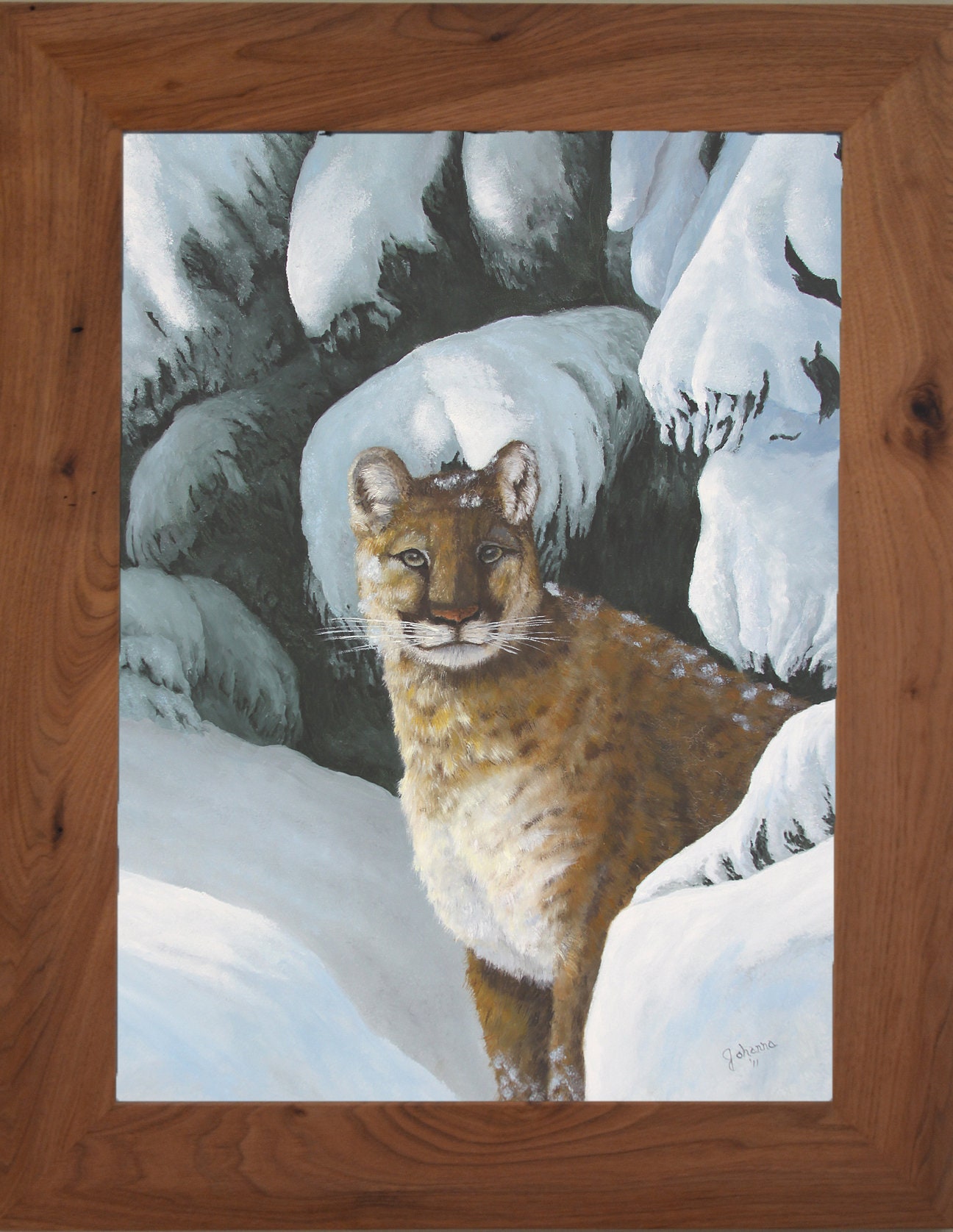Mountain Lion Art, Cougar, Puma, Wildlife Paintings, Original Oil ...