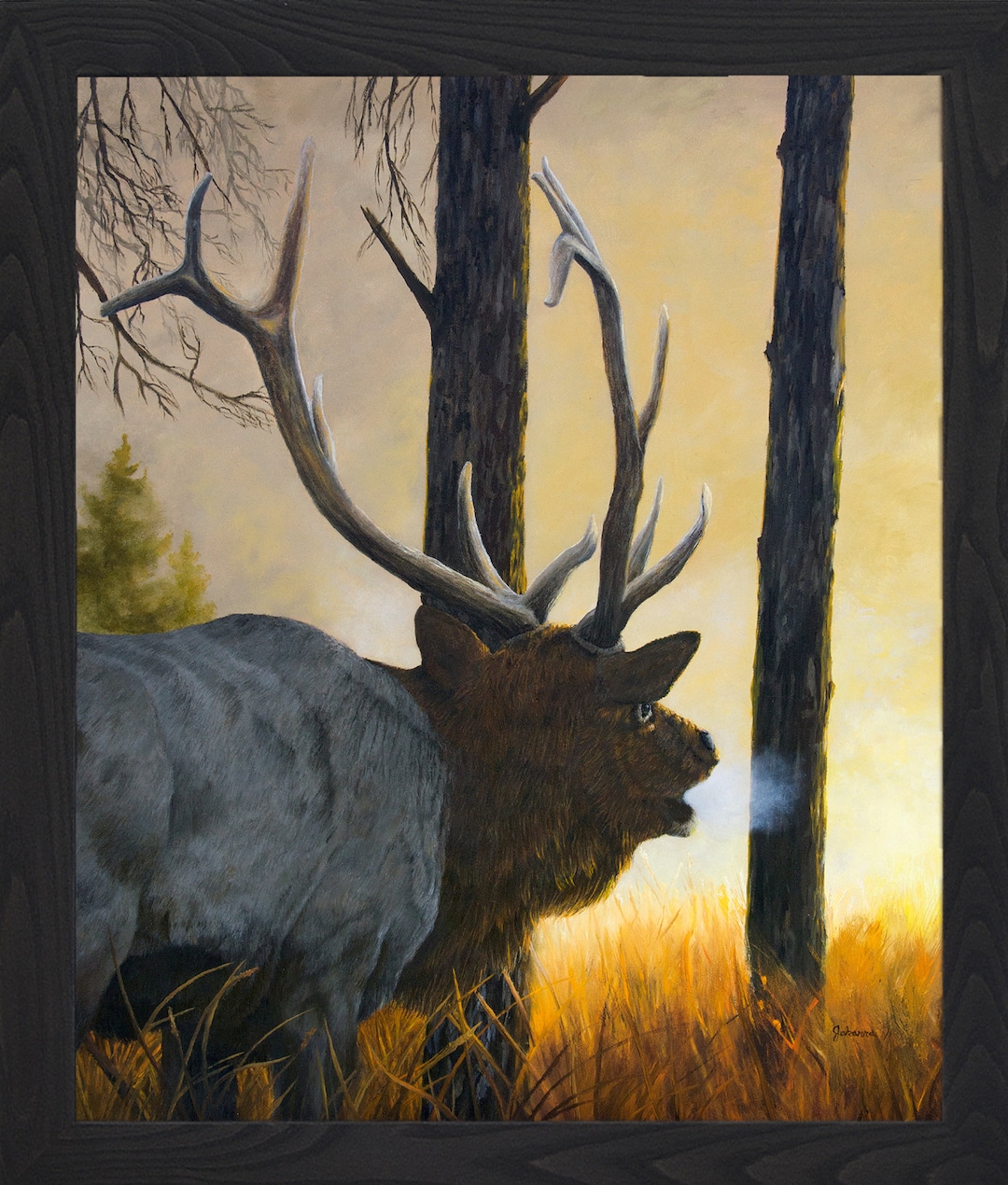 Stunning Elk at Sunrise Oil Painting – Realism in Wildlife Art - A ...
