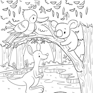 Australian Native Animal Colouring in Digital Download Page - Etsy