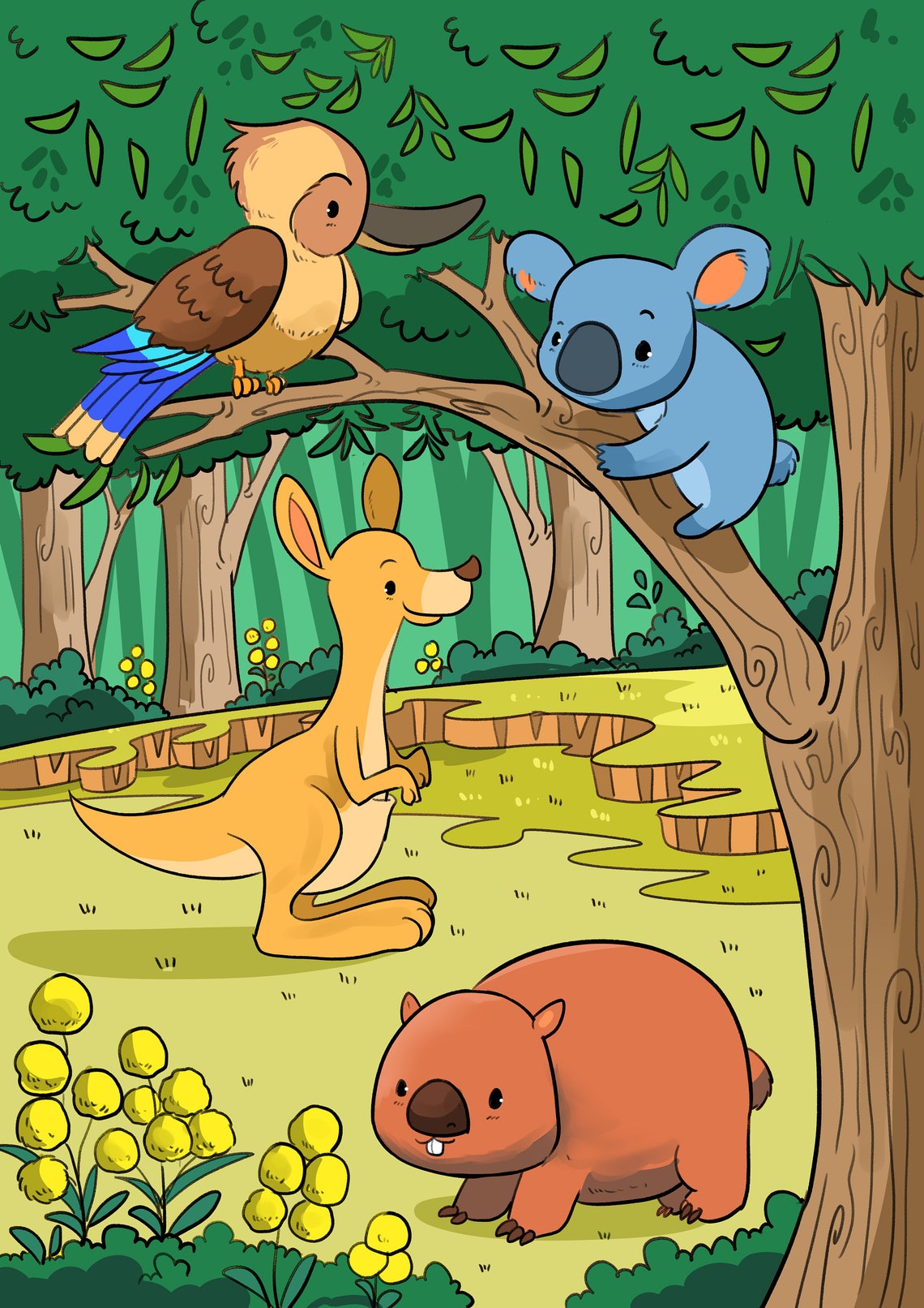 Australian Native Animal Colouring in Digital Download Page - Etsy