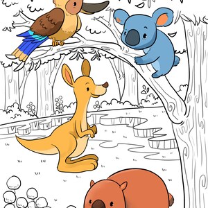 Australian Native Animal Colouring in Digital Download Page - Etsy