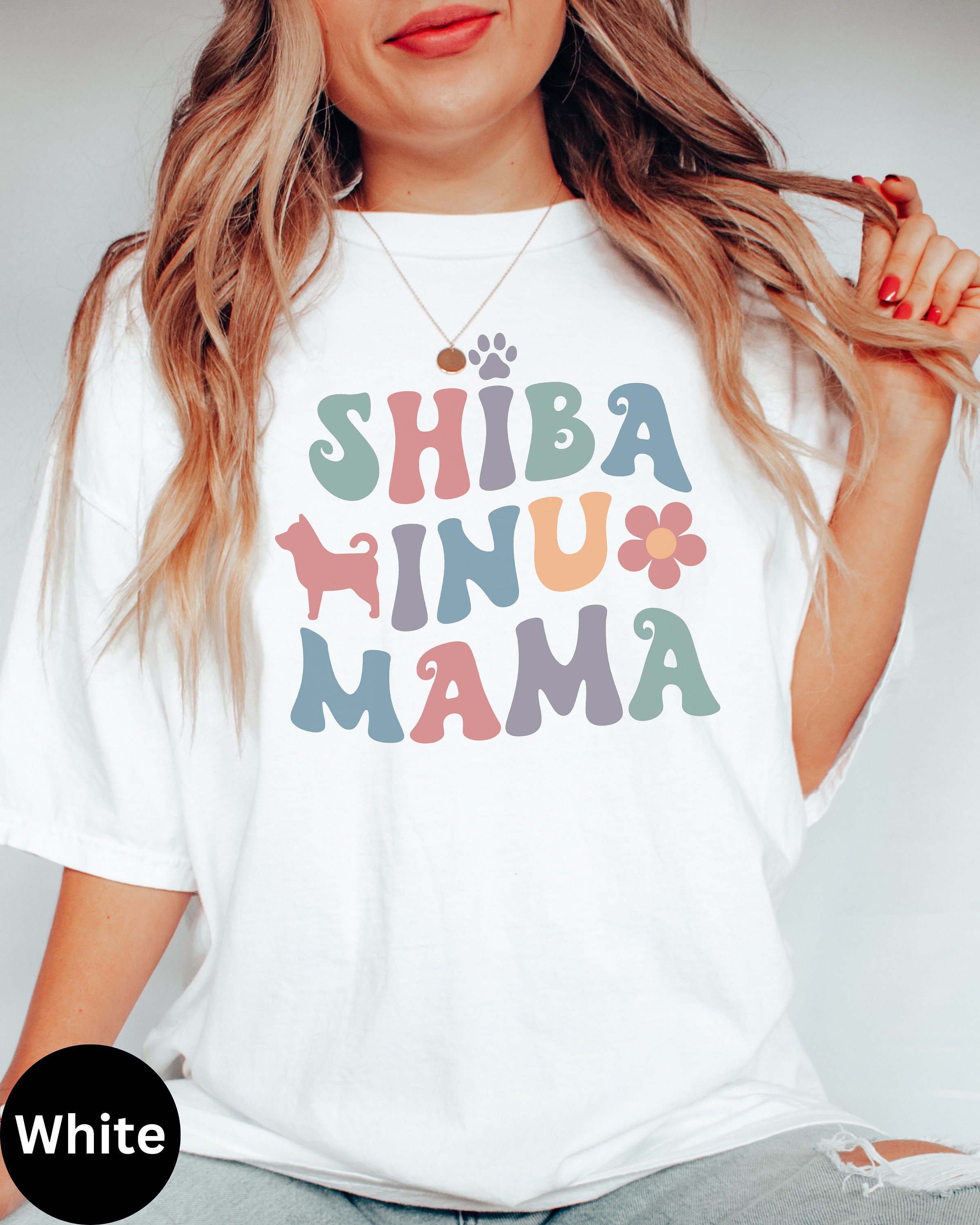Shiba Inu Mama Comfort Colors T-shirt, Retro Dog Mom Tee - Etsy