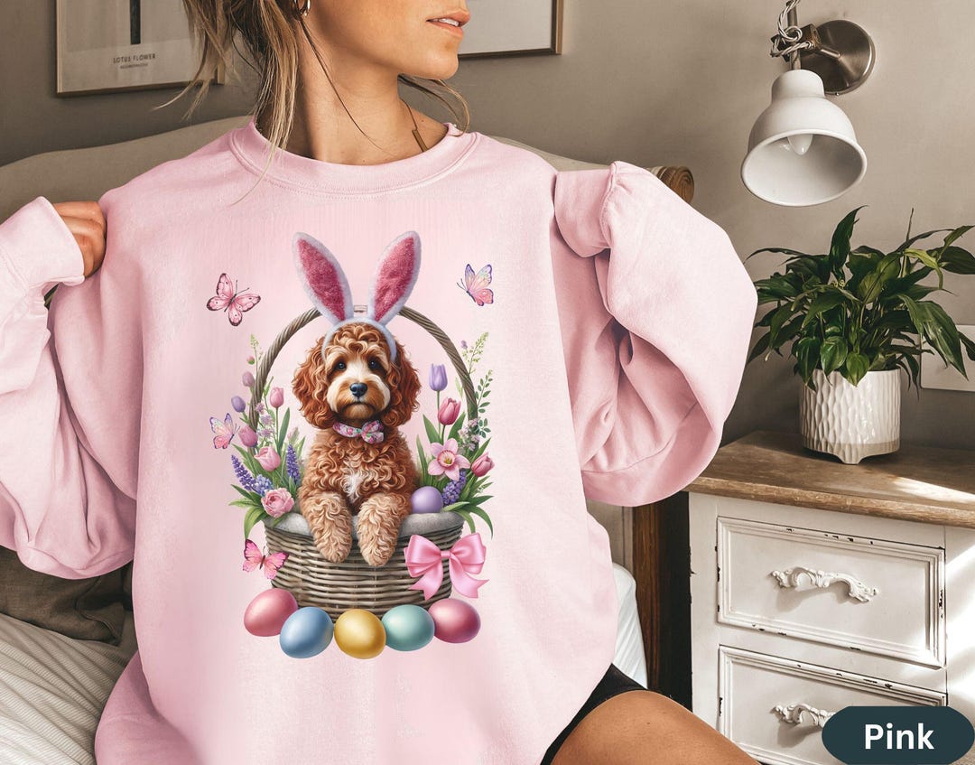 Red Cockapoo Easter Shirt, Dogs Sweatshirt, Dog Shirt Crewnecked, Dog ...