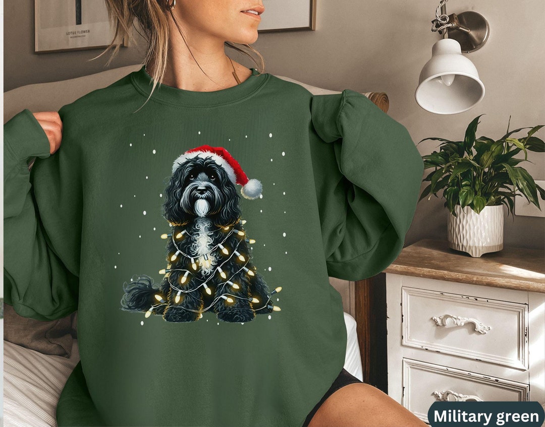 Black Cavapoo Christmas Shirt, Dogs Christmas Sweatshirt, Cavapoo Dog ...