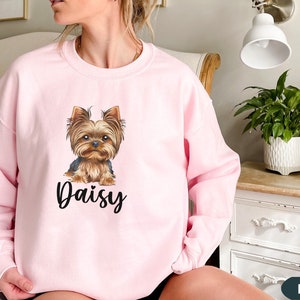 Custom Yorkie Shirts, Yorkie Mom Shirt, Dog Name Sweatshirt, Dog Mama ...