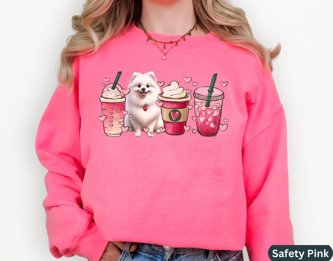 Pomeranian Dogs Pom Pink Bow Sweatshirt,dog Shirt for People Dog Mom ...