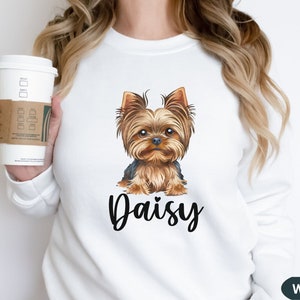 Custom Yorkie Shirts, Yorkie Mom Shirt, Dog Name Sweatshirt, Dog Mama ...