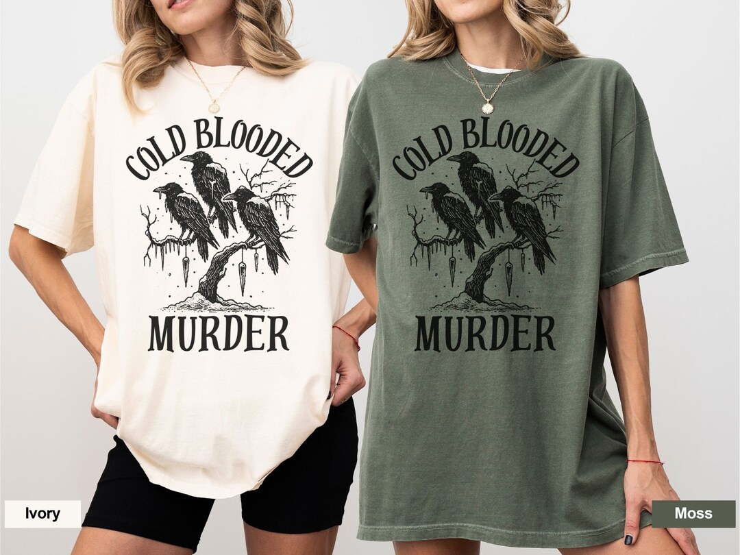 Cold-blooded Murder of Crows Halloween Shirt, Whimsigoth Person Gifts Hers, Witchy Crowcore ...