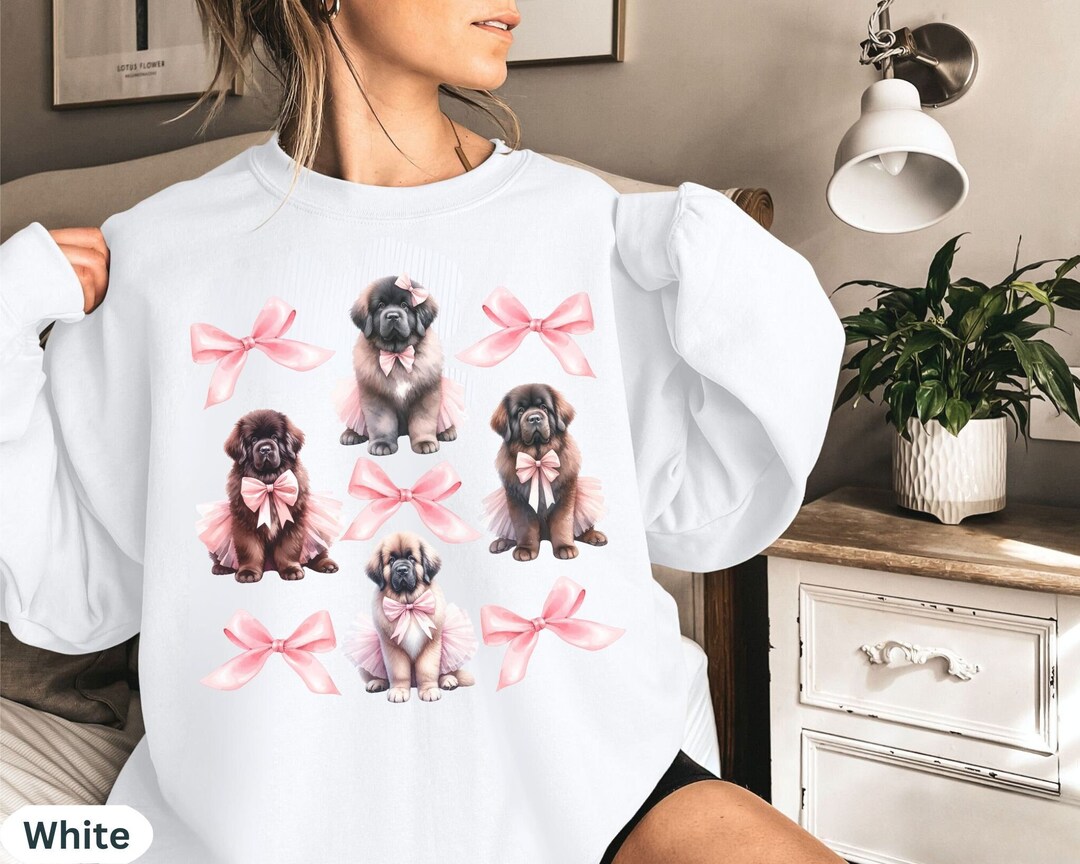 Newfoundland Newfie Pink Bow Coquette Shirt, Balletcore Dog Mama ...