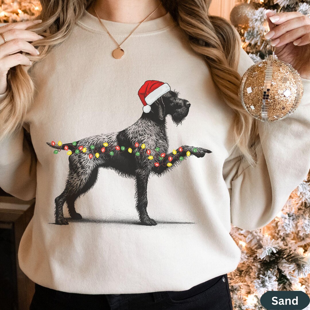 Funny Christmas Black German Wire Hair Pointer Person Sweatshirt, GWP ...