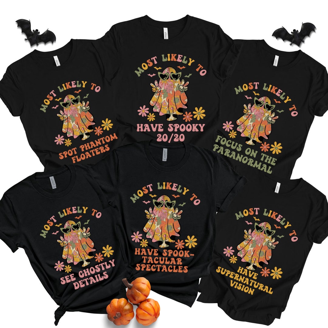 Most Likely to Optometry Retro Floral Ghost Halloween Optometrist ...