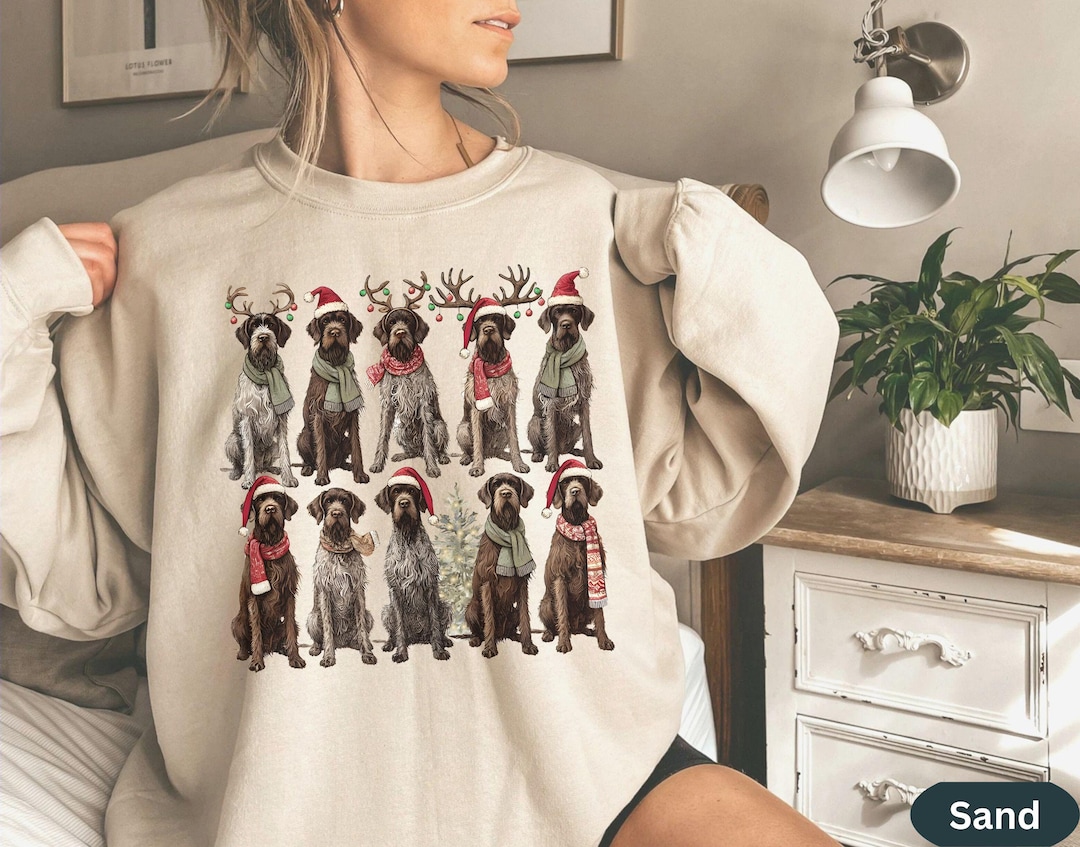 German Wirehaired Pointer GWP Shirt, Dogs Christmas Sweatshirts ...