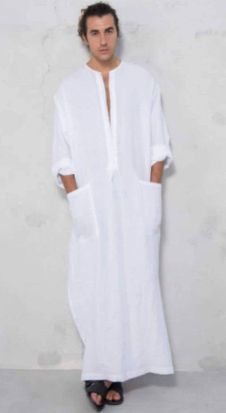 Men Linen Kaftan SPA MAN Black Coolloose Fit Tunic for Men - Etsy