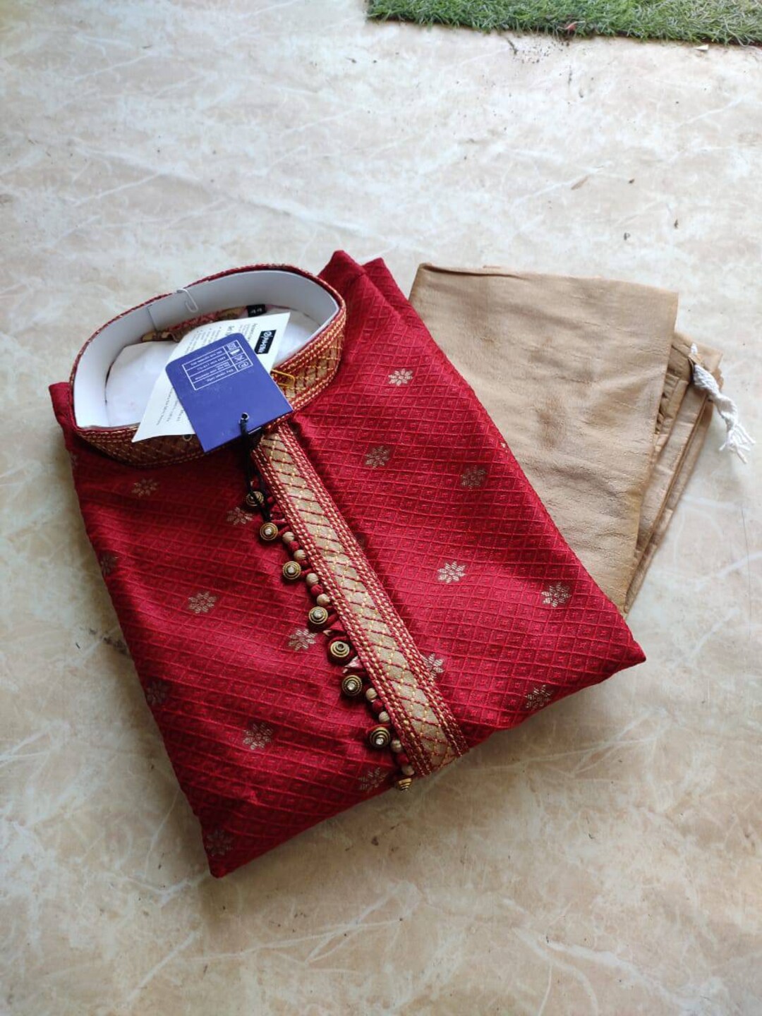 Red Colour Raw Silk Mens Kurta Pajama Set ,mens Ethnic Wear,indian and ...