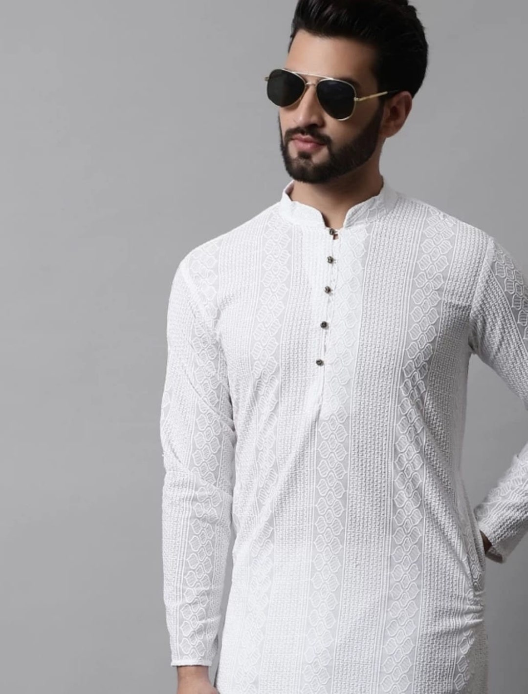 Men White Chicken Kurta Pajamamen Outfit Kurta Cotton Kurta - Etsy