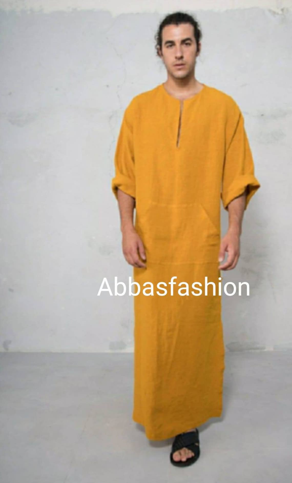 Men Linen Kaftan SPA MAN Black Coolloose Fit Tunic for Men - Etsy