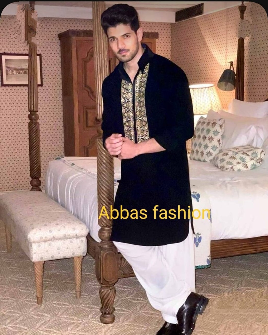 Man Pathani Kurta Pajama Set. Handmade Kurta Pajamatop - Etsy
