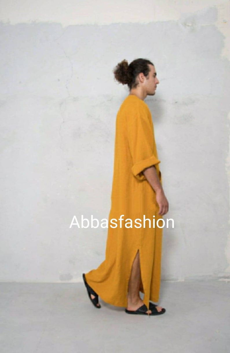 Men Linen Kaftan SPA MAN Black Coolloose Fit Tunic for Men - Etsy