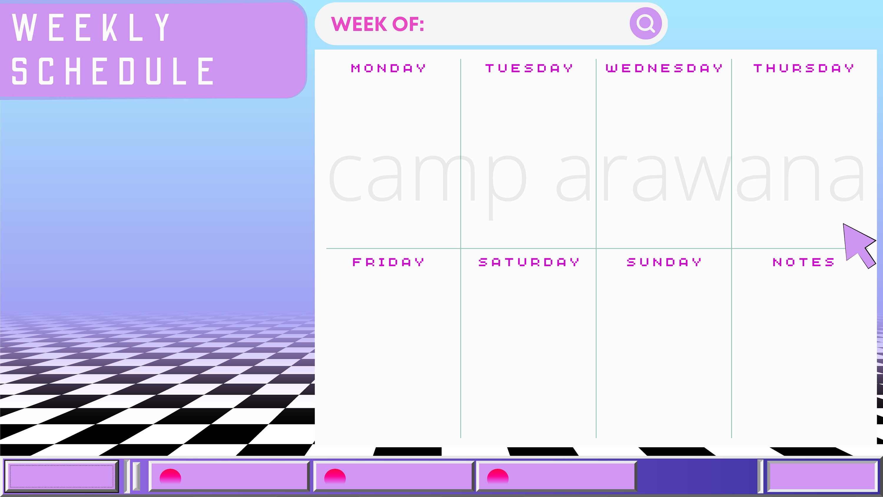 Retro Pastel Vaporwave Twitch and Vtuber Weekly Schedule - Edit ...