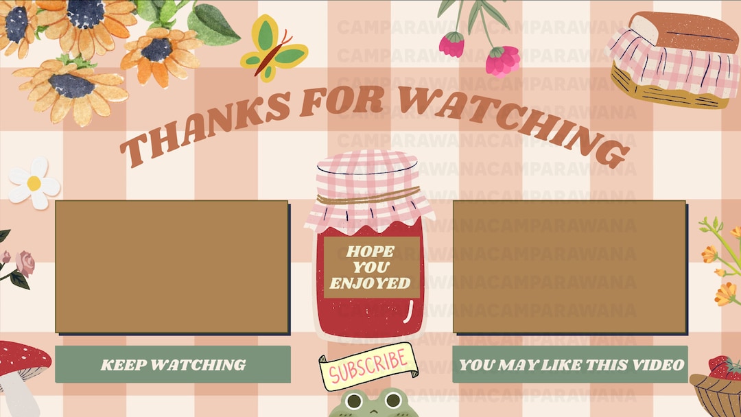 Cute ANIMATED Youtube Outro Video and Static Screen - Cottagecore ...