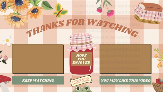 Cute ANIMATED Youtube Outro Video and Static Screen - Etsy
