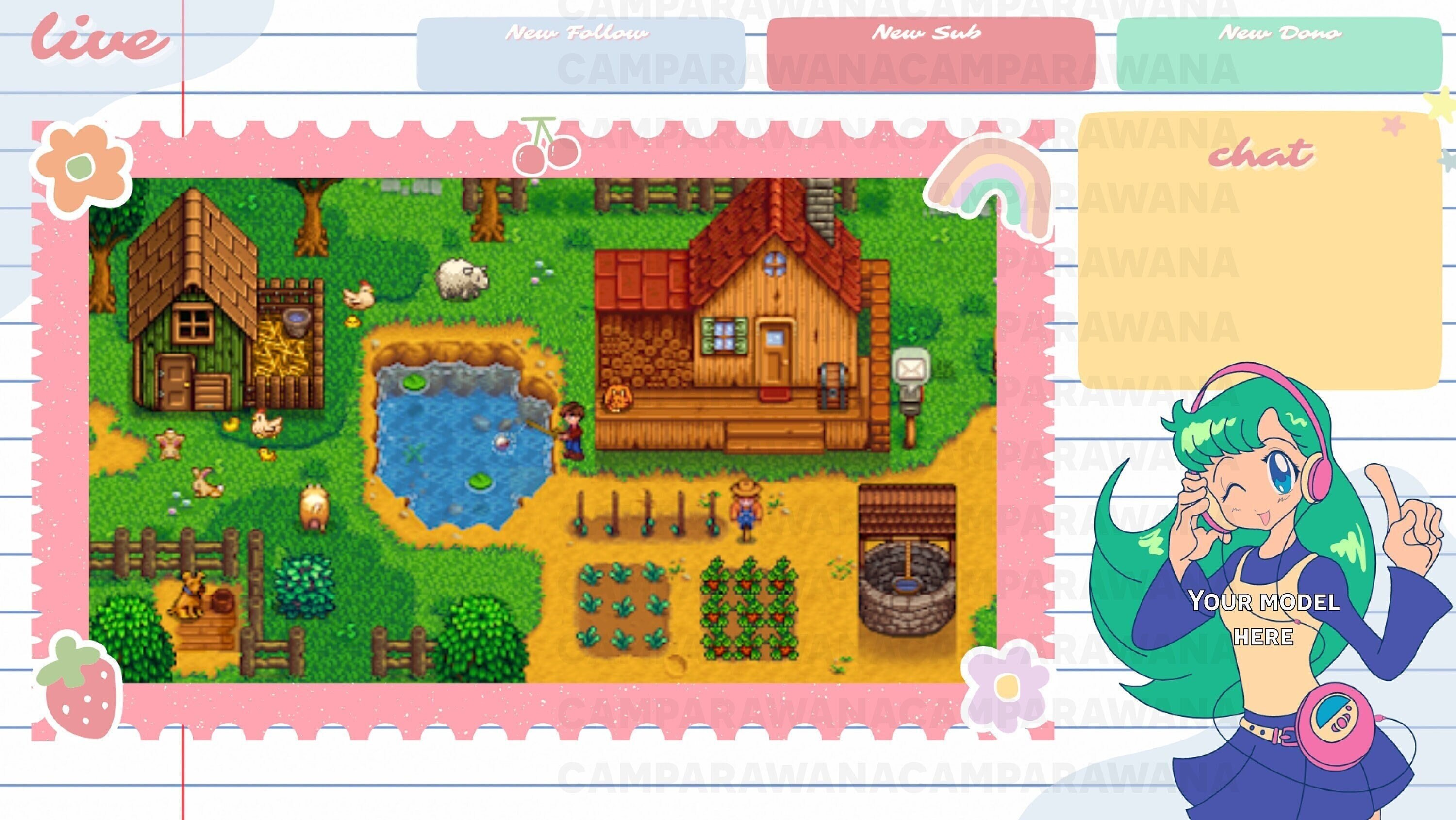 Retro 90s Cute Pastel Kawaii Sticker Overlays Ready to Use Versions and ...