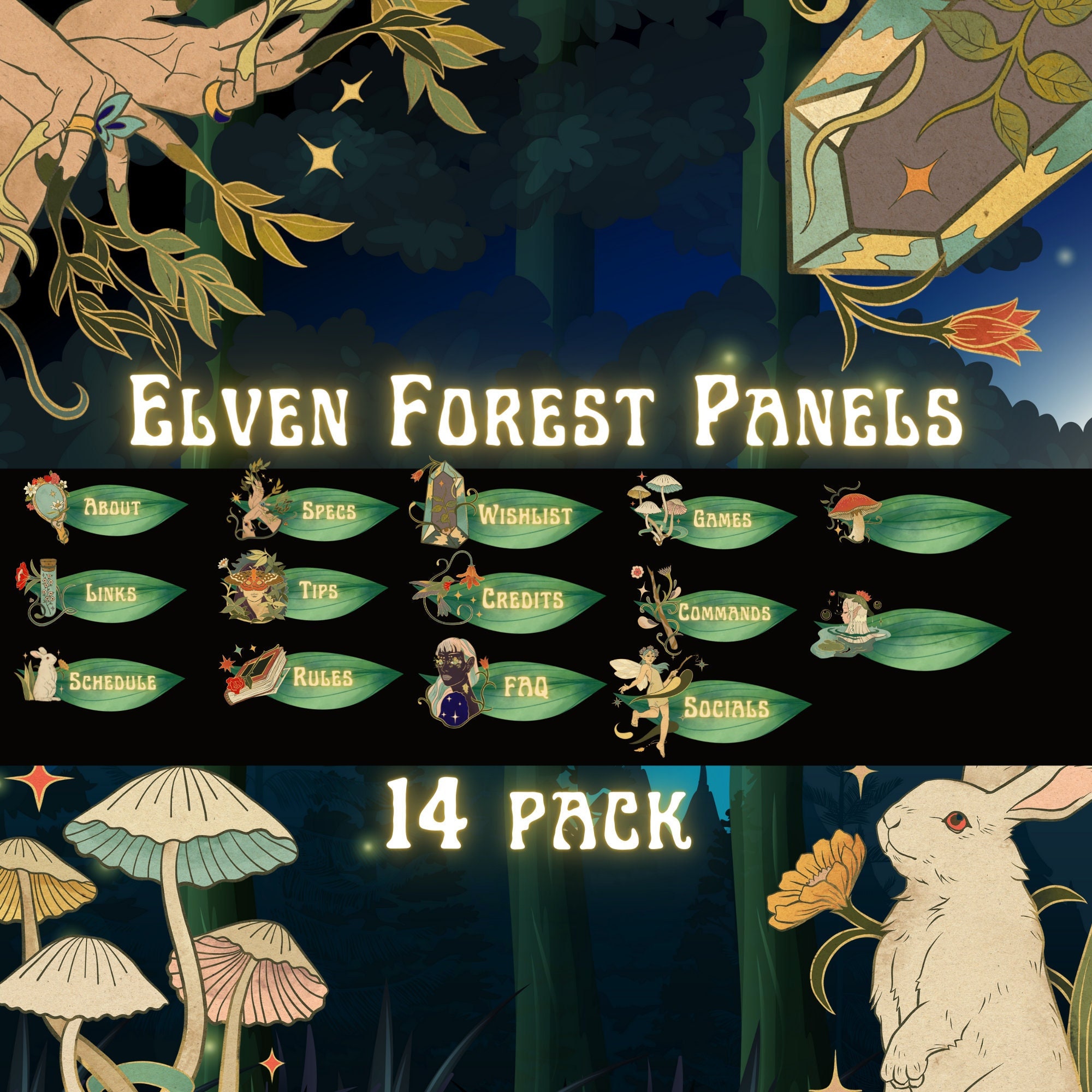 Elven Forest Fantasy Panels Ready to Use Versions and Bonus Blanks ...
