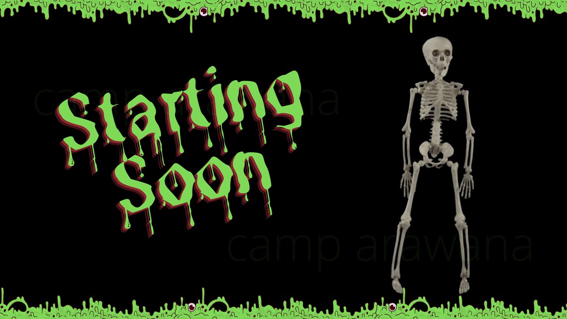 ANIMATED Slimy Skeleton Horror Screens for Twitch - Starting Soon, Brb ...