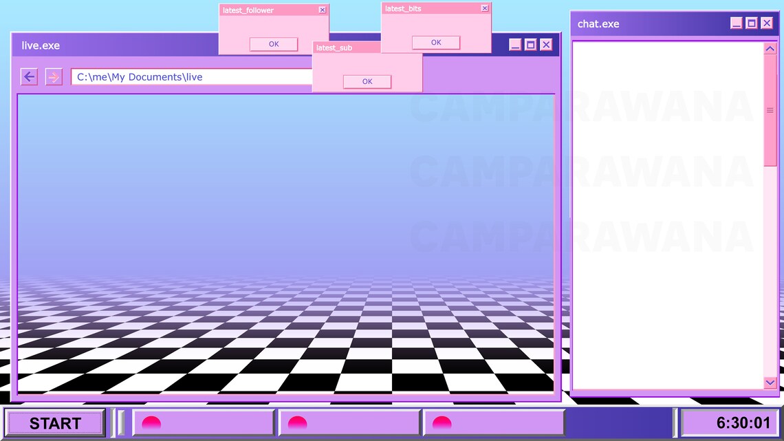 Retro Pastel Vaporwave Windows Browser Inspired Overlays - Ready to Use ...