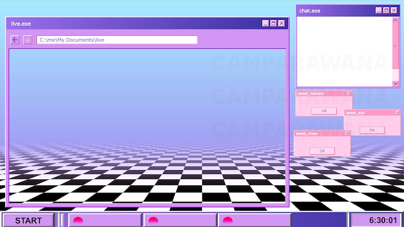 Retro Pastel Vaporwave Windows Browser Inspired Overlays - Ready to Use ...