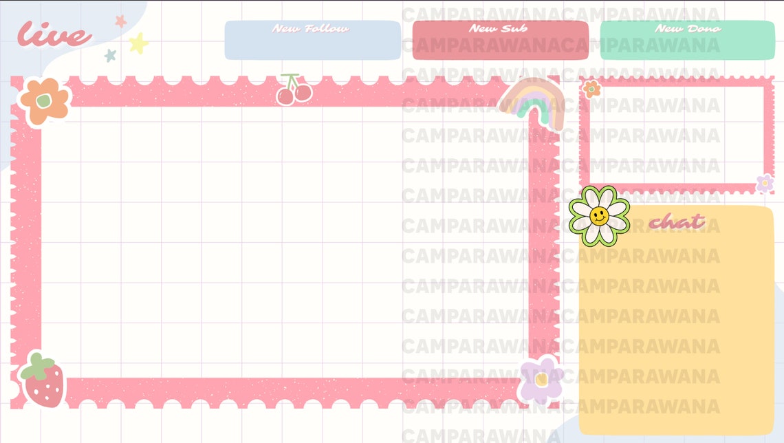 Retro 90s Cute Pastel Kawaii Sticker Overlays Ready to Use Versions and ...