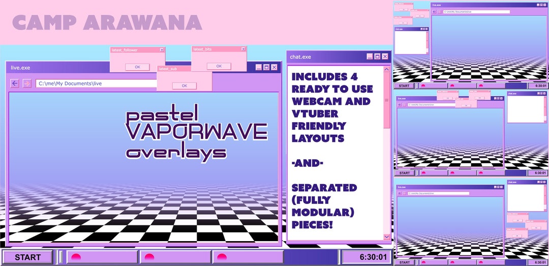 Retro Pastel Vaporwave Windows Browser Inspired Overlays - Ready to Use ...
