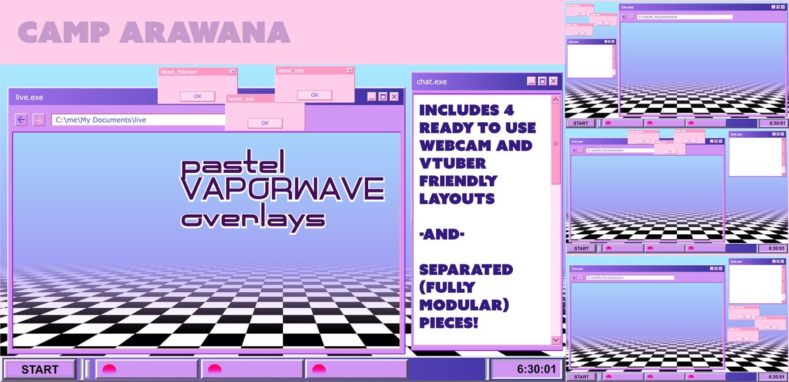 Retro Pastel Vaporwave Windows Browser Inspired Overlays - Etsy