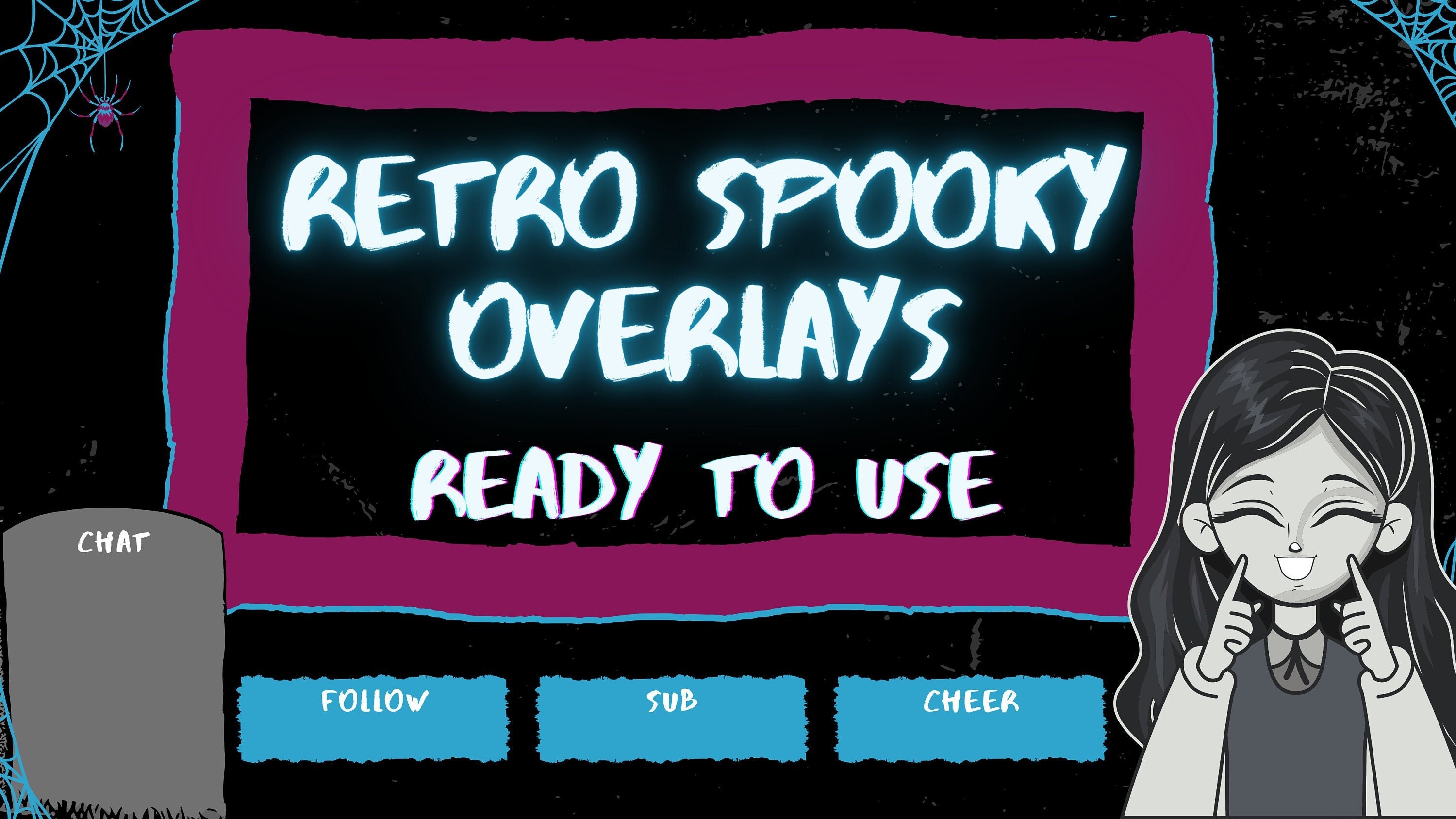 Retro Purple/magenta Blue Horror Inspired Overlays - Ready to Use ...