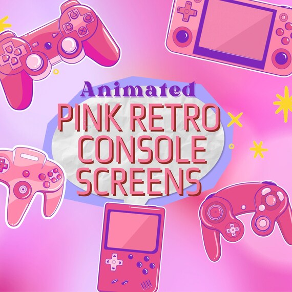 ANIMATED Retro Pink Console Gamer Screens for Twitch - Etsy