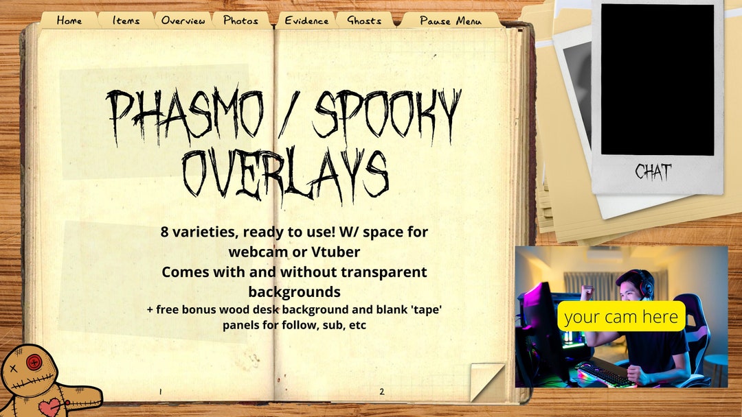 Phasmophobia Spooky Overlays - Ready to Use - 8 Varieties Included ...