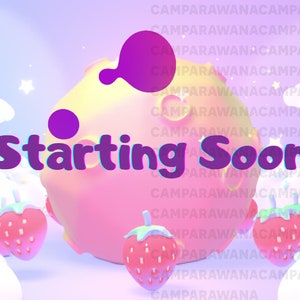 Strawberry Planet ANIMATED Kawaii Screens for Twitch - Starting Soon ...