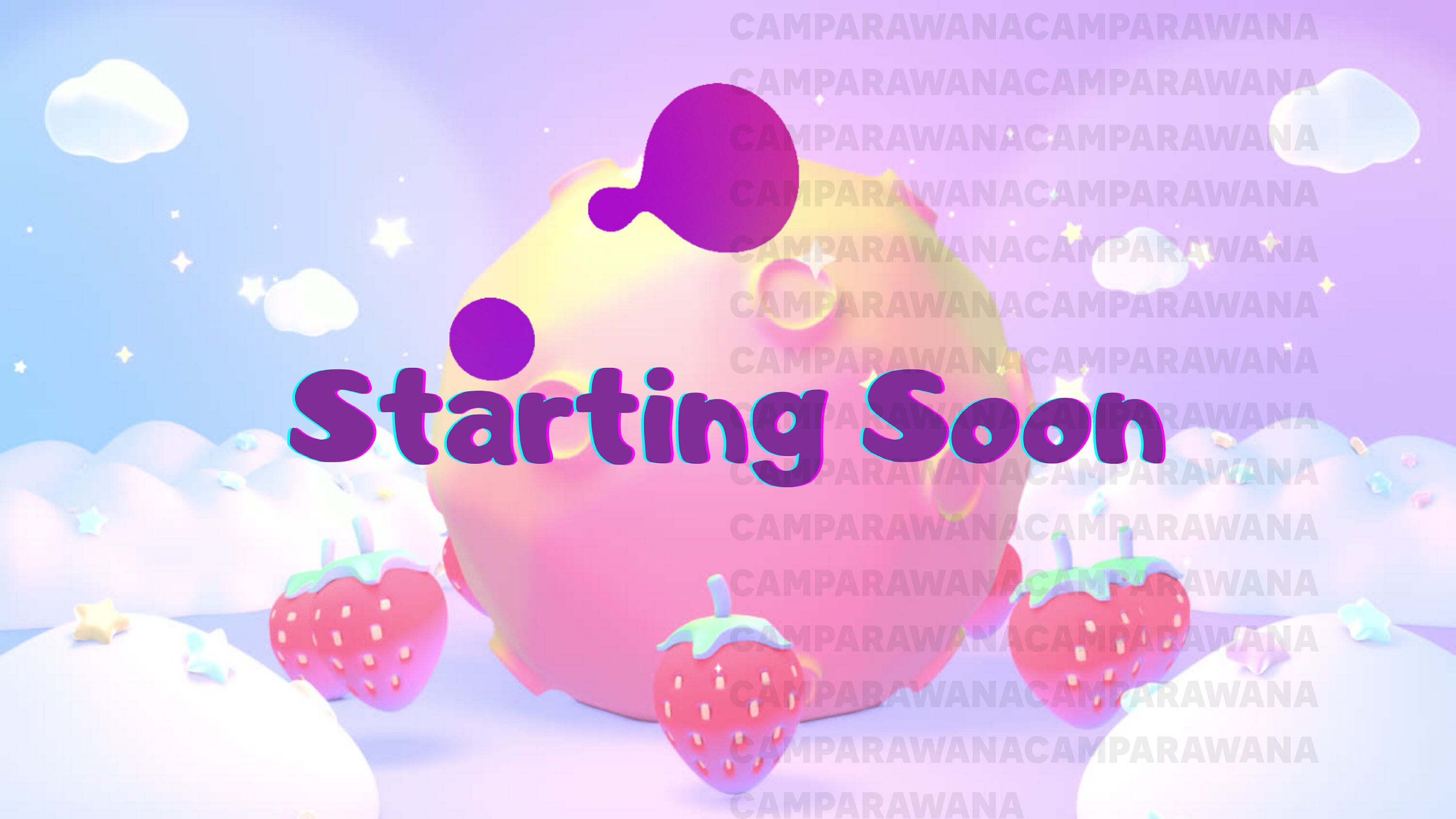 Strawberry Planet ANIMATED Kawaii Screens for Twitch Starting Soon, Brb ...