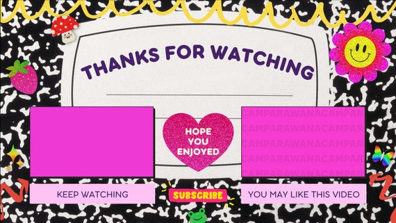 90s 00s Y2k ANIMATED Youtube Outro Video and Static Screens - Etsy