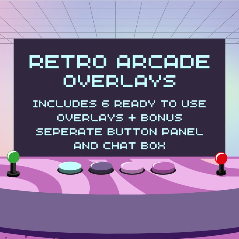 90s Pastel Retro Arcade Overlays for Twitch - Ready to Use 6 Pack ...