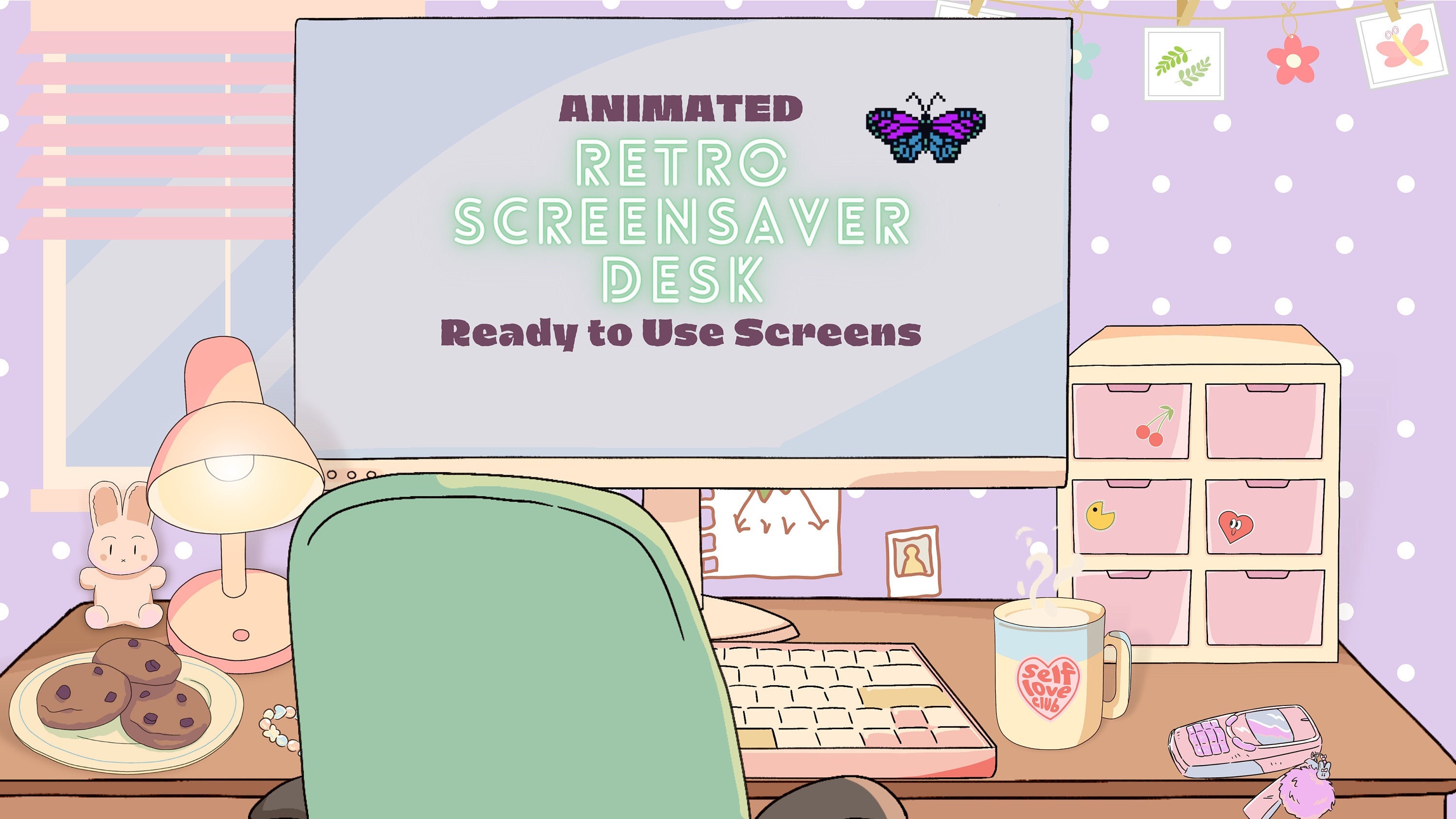 ANIMATED Desktop Screensaver Retro Bedroom Screens for Twitch ...