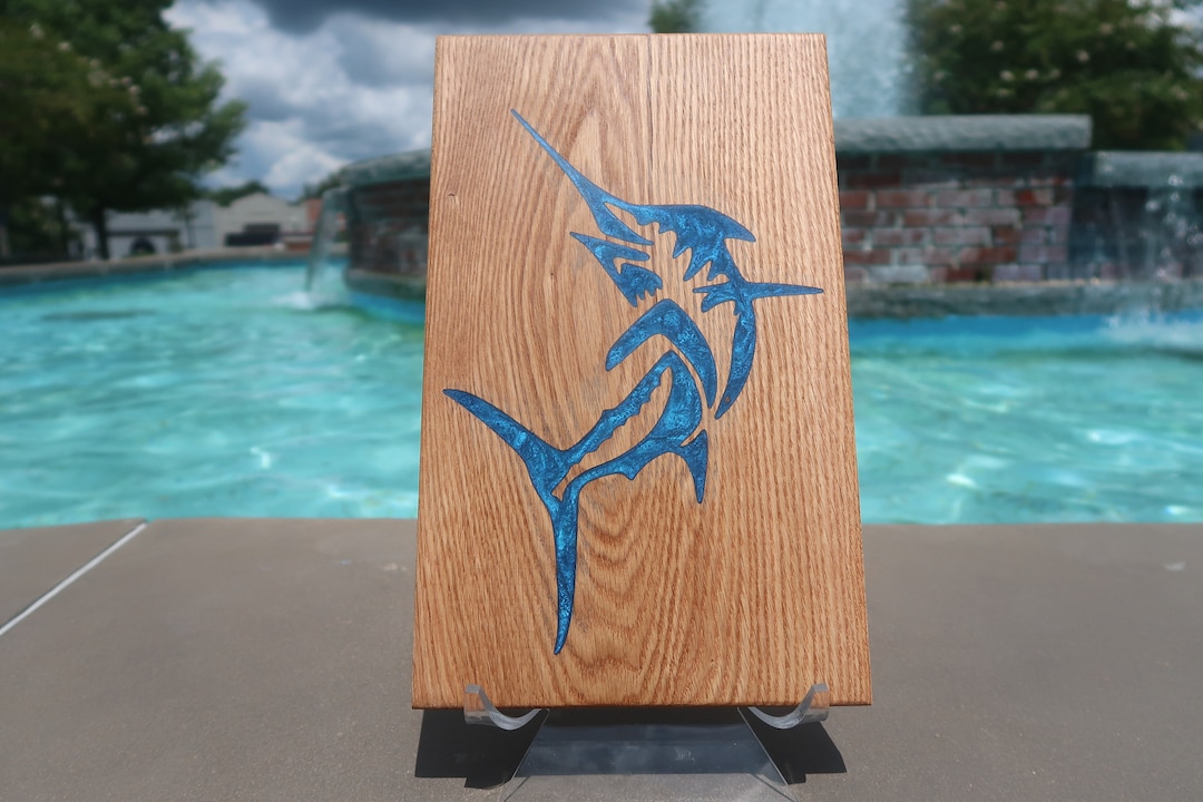 Swordfish Sign | Wood and Epoxy/resin Sign | Handmade | Beach Home ...