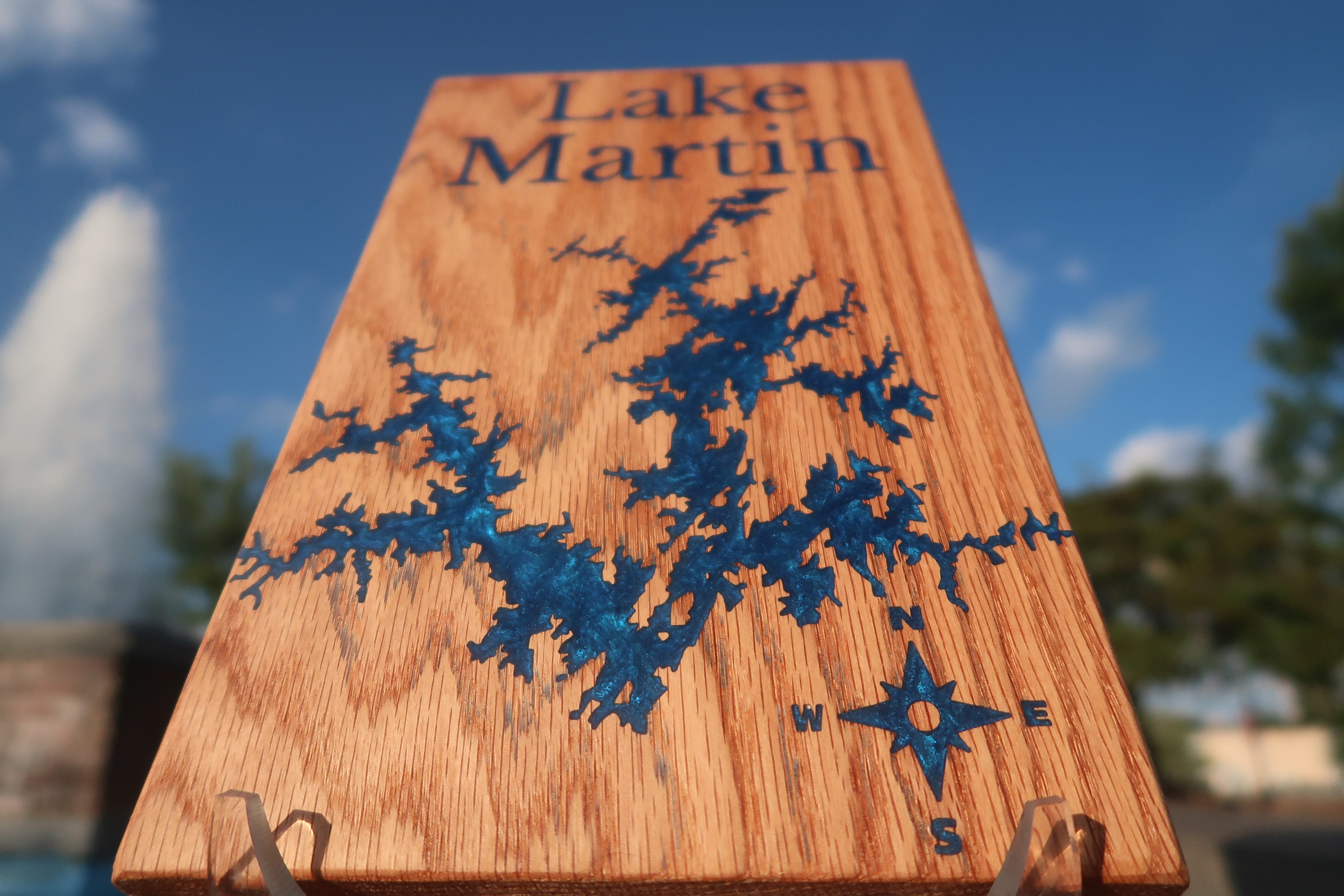Lake Martin, Alabama Map | Wood and Epoxy/resin Sign | Handmade | Lake ...