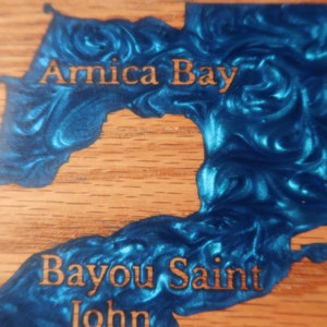 Orange Beach, Alabama Map | Wood and Epoxy/resin Sign | Handmade ...