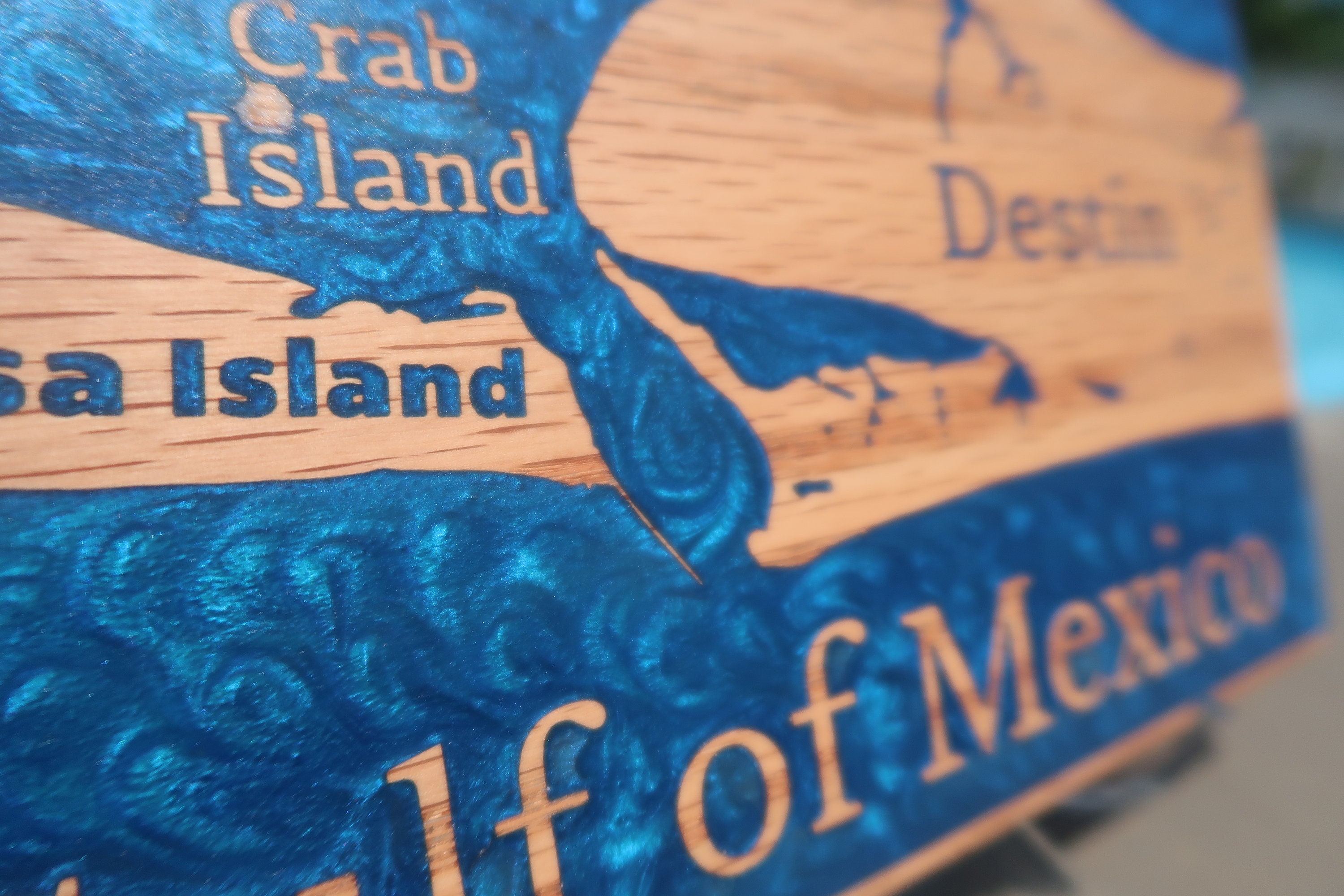 Destin, Florida Map | Wood and Epoxy/resin Sign | Handmade | Beach Home ...