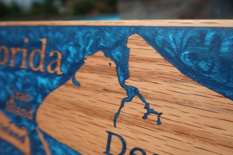 Destin, Florida Map | Wood and Epoxy/resin Sign | Handmade | Beach Home ...